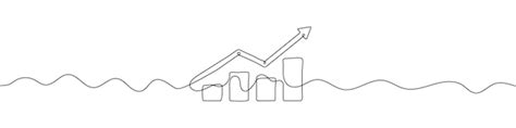 Dibujo lineal continuo de gráfico de crecimiento gráfico de negocios