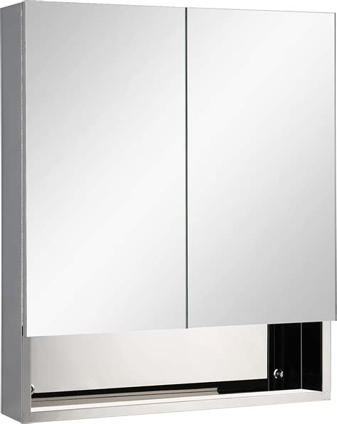 Double Door Mirrored Bathroom Cabinet Stainless Steel Semis Online
