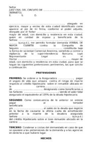 Modelo de demanda de reclamación de seguro de vida Consultoría