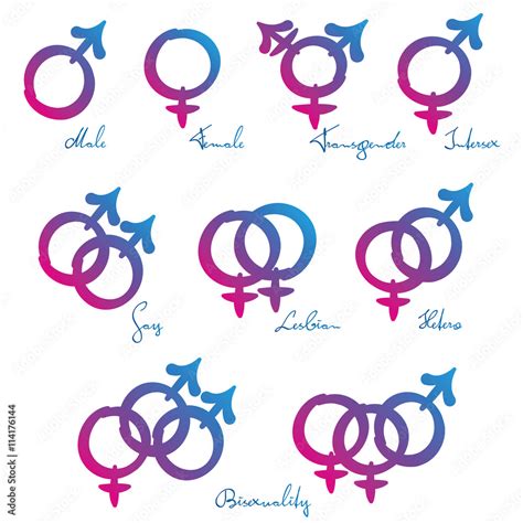 Lgbt Symbols Gender Identity And Sexual Orientation Male Female