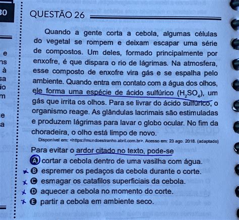 Boa Tarde Fiz Essa Quest O Por Elimina O Mas Poderia Me E Explica