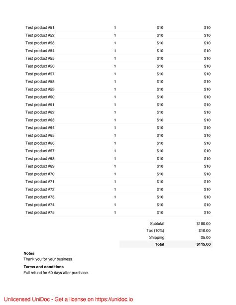 using golang pdf library for invoices and billing statements unidoc