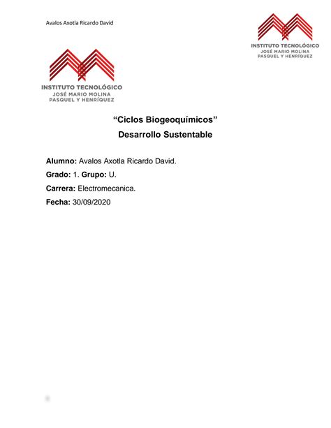 Solution Ciclos Biogeoqu Micos Studypool