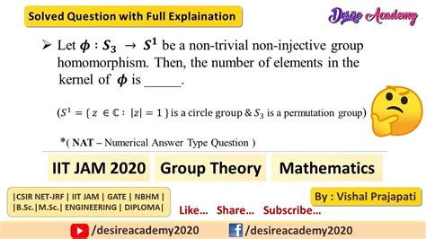 q 23 iit jam 2020 group theory previous year question csir net iit jam gate nbhm