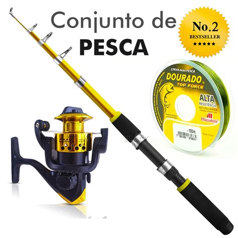 Kit De Pesca Completo 1 Vara Telescópica 40 Carbono 1 Molinete Mais