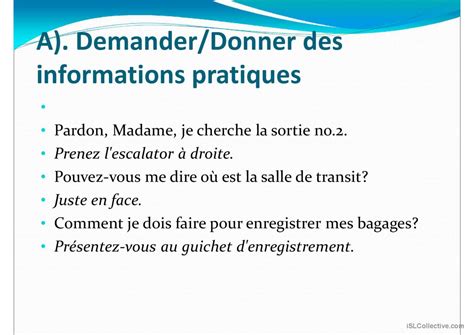 Demander et donner des informations Français FLE powerpoints