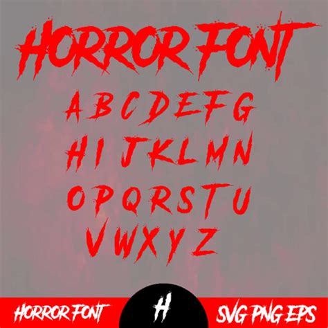 HORROR FONT SVG Horror Alphabet Svg Horror Svg Instant Etsy