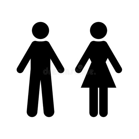 Silueta Del Esquema De Un Hombre Y De Una Mujer En Un Fondo Blanco