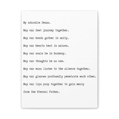 My Adorable Jesus Unity Prayer Catholic Home Modern Prayer Cards