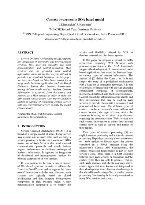 pdf context awareness in soa based model