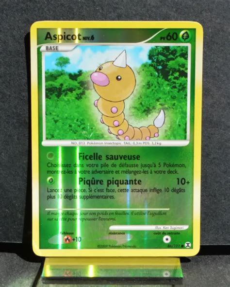 CARTE POKÉMON 86 111 Aspicot REVERSE 60 PV Platine Rivaux Émergeants
