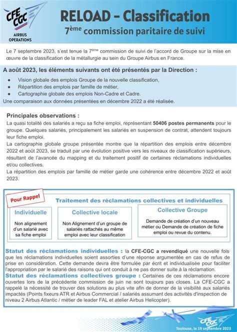 Tract 58 Suivi 7eme Commission Classification OPS My CFE CGC Airbus