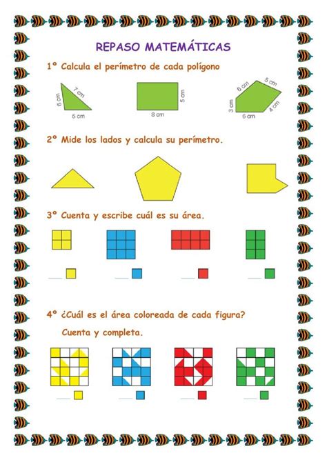 Perímetro área worksheet