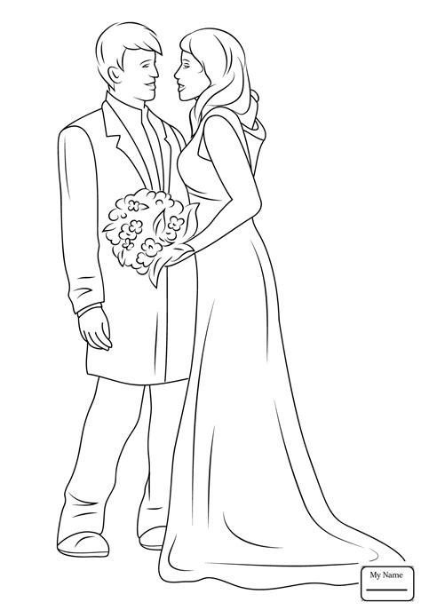 Bride And Groom Coloring Page Printable