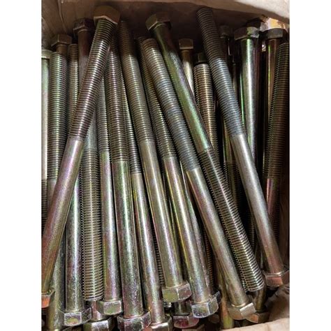 Jual BMK M10 X 150 BAUT MUR BESI KUNING KUNCI 14 PJG 15 CM HEXAGON