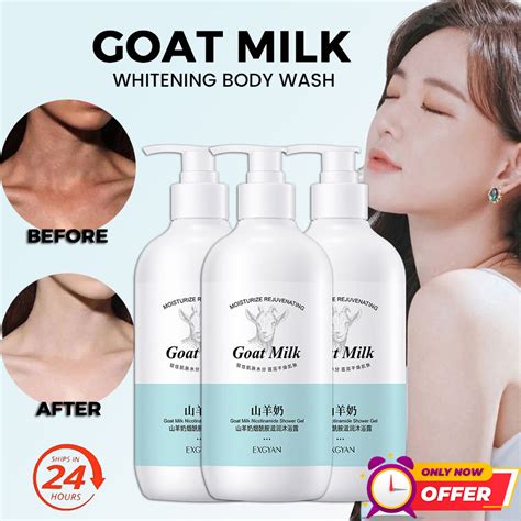 500ML Goat Milk Body Wash Whitening Shower Gel Nicotinamide Skin Body