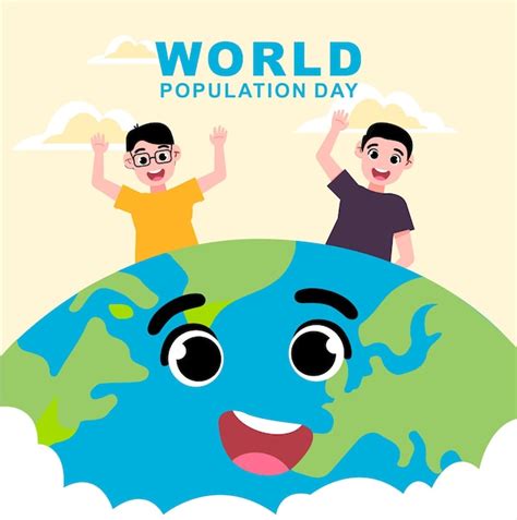 Día mundial de la población con la tierra Vector Premium