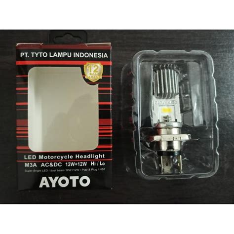 Jual Lampu LED M3A Headlamp A H4 HS1 12 Watt Putih S40V Shopee Indonesia