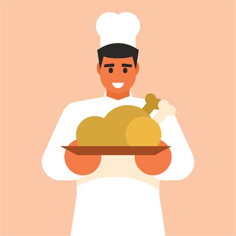 Chef Holding A Plate With Fried Chicken Isolated Background 24077770
