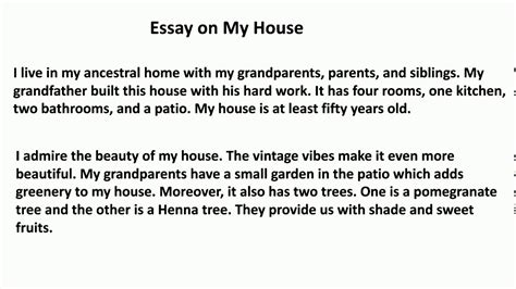 Essay On My House In English YouTube