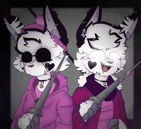 Two White Cats With Black Eyes And Purple Coats Are Holding Swords In