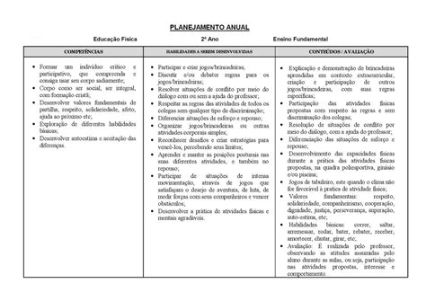 PLANEJAMENTO ANUAL 2 ANO ENSINO FUNDAMENTAL COMPLETO ATIVIDADES
