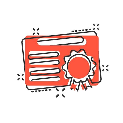 Premium Vector Certificate Icon In Comic Style License Badge Vector