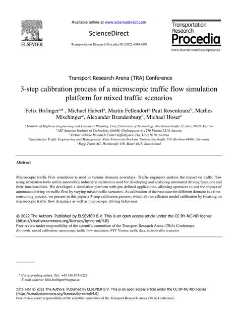 pdf 3 step calibration process of a microscopic traffic flow simulation platform for mixed
