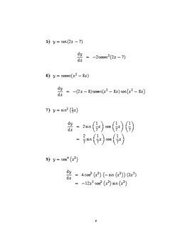 Derivatives Of Trigonometric Functions Worksheet No 3 With Solutions