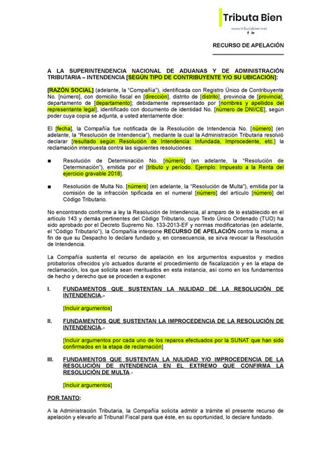 C007 Modelo recurso apelación RECURSO DE APELACIÓN
