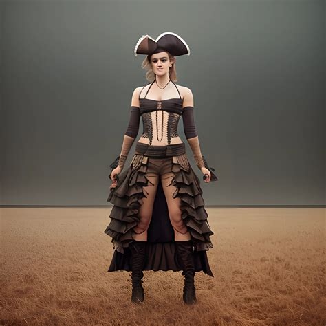 A Bold Full Body Pose Of Emma Watson In Pirate Bodypainting Ma
