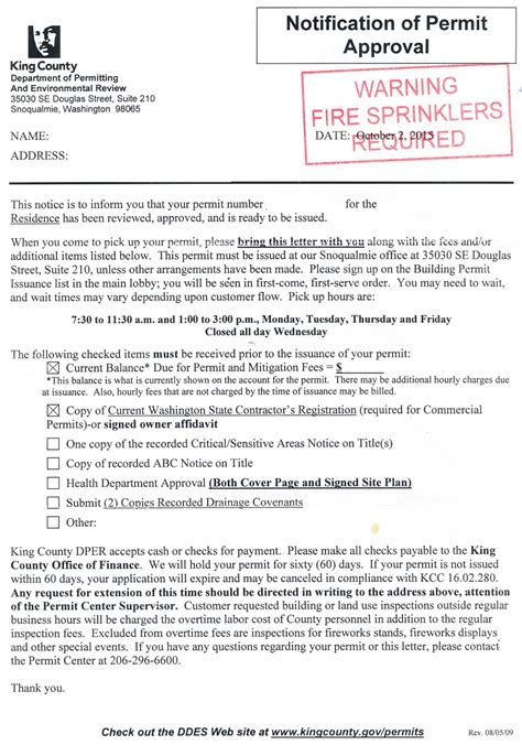 Building Permit Approval Letter