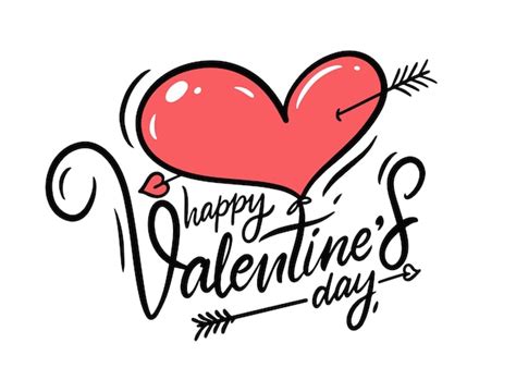 Letras De Feliz D A De San Valent N Y Coraz N Rojo Vector Premium