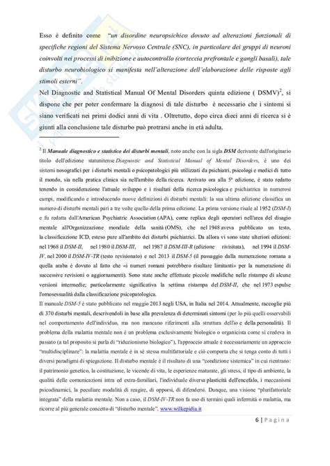 Tesi Disturbi del deficit dell attenzione e dell iperattività ADHD