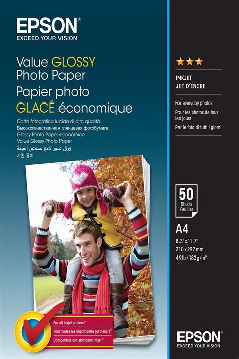 Value Glossy Photo Paper A4 50 Blätter Medien Tinte Papier