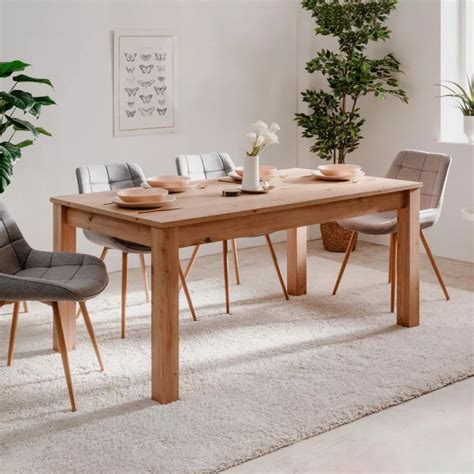 Tavolo Da Pranzo Allungabile 160 215x90 Cm In Legno Rovere Chiaro Prince