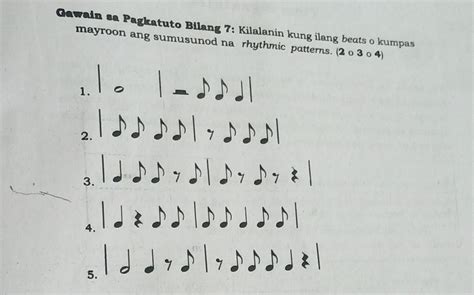 Gawain Sa Pagkatuto Bilang Kilalanin Kung Ilang Beats O Kumpas