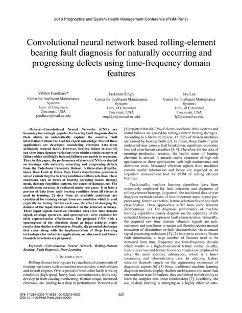 pdf convolutional neural network based rolling element bearing fault diagnosis for naturally