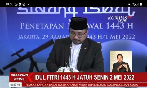 BREAKING NEWS Pemerintah Tetapkan Hari Raya Idul Fitri 1 Syawal 1443 H