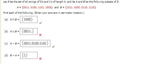 solved let s be the set of all strings of 0′ s and 1′ s of