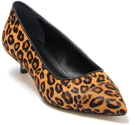 Donald J Pliner Genuine Calf Hair Leopard Print Kitten Heel Pump
