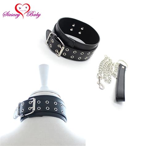 Faux Leather Fetish Bondage Restraints Sex Collar Leash Adult Game Collars Sex Toys Slave Collar