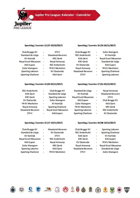 Calendrier Jupiler Pro League 2024 Cool The Best Incredible Printable