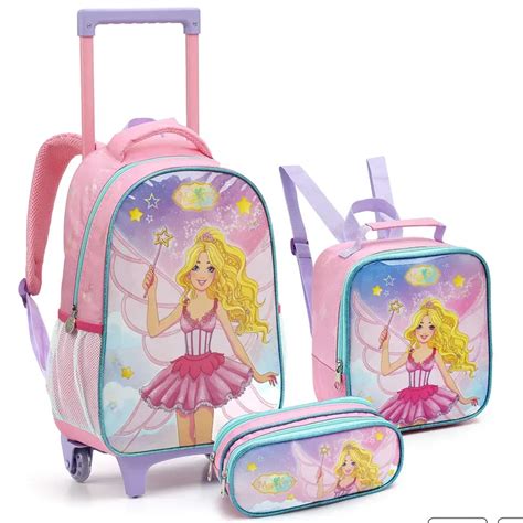 Kit Mochila De Rodas Infantil Lancheira Estojo Princess Seniate Lupel