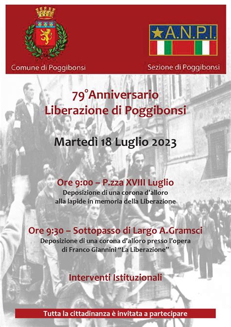 Poggibonsi Ricorda Il 79 Anniversario Della Liberazione Gonews It