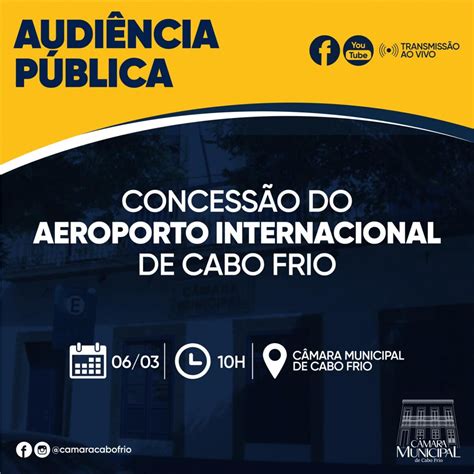 Concessão do Aeroporto de Cabo Frio é tema de Audiência Pública