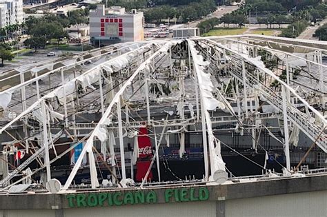En imágenes Así quedó el estadio de los Tampa Bay Rays tras el paso