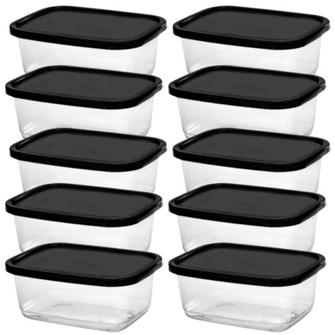 Kit 10 Potes Marmita Fitness 500 Ml Para Freezer E Microondas