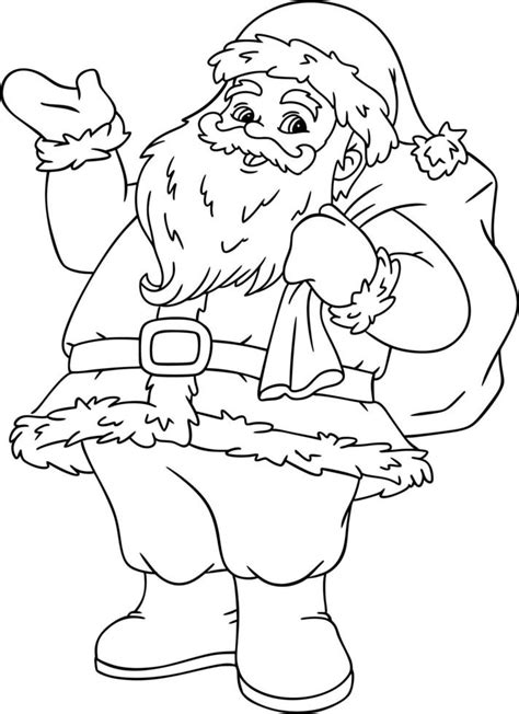 Pagina Para Colorear De Pap Noel De Navidad Vector En Vecteezy