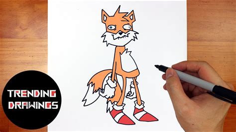 How To Draw FNF MOD Character Secret History Tails Easy Step By Step
